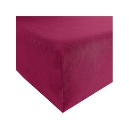 Erwin M&uuml;ller Erwin M&uuml;ller Interlock-Jersey Spannbettlaken N&uuml;rnberg in weinrot | Gr.: 140x220 cm - 160x220 cm