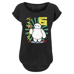 F4NT4STIC Long Cut T-Shirt Big Hero 6 Baymax Lollypop in schwarz | Gr.: XL