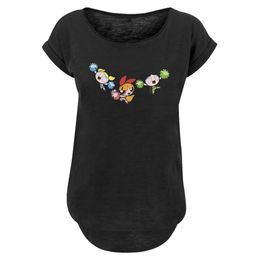 F4NT4STIC Long Cut T-Shirt Powerpuff Girls Cheerleaders in schwarz | Gr.: XS