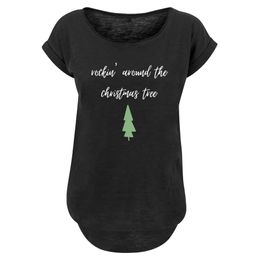 F4NT4STIC Long Cut T-Shirt Rockin around the christmas tree in schwarz | Gr.: L