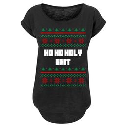 F4NT4STIC Long Cut T-Shirt Ho Ho Holy in schwarz | Gr.: XL
