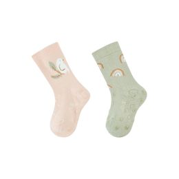 Sterntaler ABS Krabbelsocken 2er-Pack Vogel in zartrosa | Gr.: 16