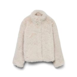 V&eacute;ro Moda Vero Moda Kunstpelzjacke "Monroe Short" in Creme | Gr.: L