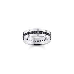 Thomas Sabo Bandring Schwarze Steine Pavé in silber, schwarz | Gr.: 52