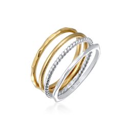 Elli Ring 925 Sterling Silber in Zweifarbig | Gr.: 58