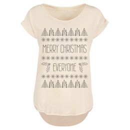 F4NT4STIC Long Cut T-Shirt Merry Christmas Everyone Weihnachten in Whitesand | Gr.: L