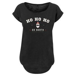 F4NT4STIC Long Cut T-Shirt Ho Ho Ho Santa Claus Weihnachten in schwarz | Gr.: L
