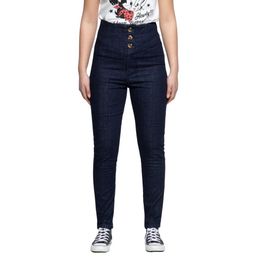 Queen Kerosin High Waist Jeanshose in dunkelblau | Gr.: W30/L32