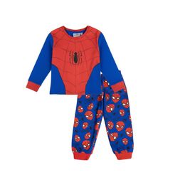 Spiderman Jungen Pyjama langarm Schlafanzug in blau | Gr.: 110