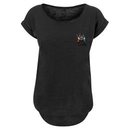 F4NT4STIC Long Cut T-Shirt Wizard Cat LONG TEE in schwarz | Gr.: L