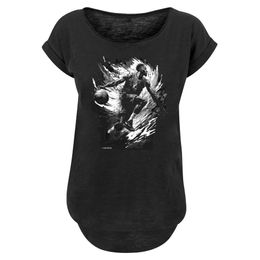 F4NT4STIC Long Cut T-Shirt Basketball Splash Sport LONG in schwarz | Gr.: XS