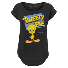 F4NT4STIC Long Cut T-Shirt Looney Tunes Classic Tweety Pie in schwarz | Gr.: XXL