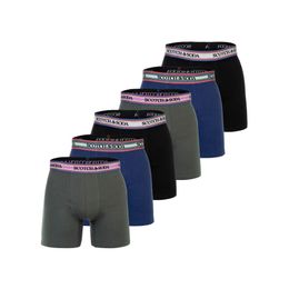 Scotch & Soda Scotch & Soda Boxershort 6er Pack in Schwarz/Gr&uuml;n | Gr.: S