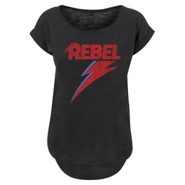 F4NT4STIC Long Cut T-Shirt David Bowie Distressed Rebel in schwarz | Gr.: L