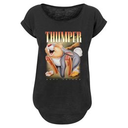 F4NT4STIC T-Shirt Long Cut T-Shirt Disney Bambi Klopfer in schwarz | Gr.: XS
