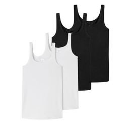 Schiesser Unterhemd 95/5 Organic Cotton in schwarz-weiss | Gr.: 176