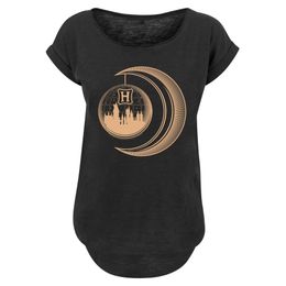 F4NT4STIC Long Cut T-Shirt Harry Potter Hogwarts Moon in schwarz | Gr.: XS
