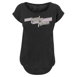 F4NT4STIC Long Cut T-Shirt DC Comics Wonder Woman Lines Logo in schwarz | Gr.: S