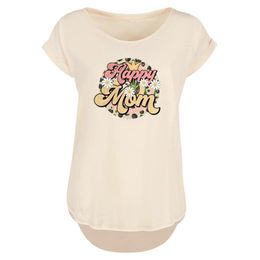 F4NT4STIC T-Shirt Mothers Day Floral Design Happy Mom in Whitesand | Gr.: L