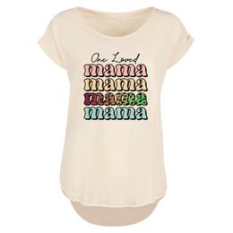 F4NT4STIC Long Cut T-Shirt Mothers Day Mama Typography Leopard Print Pastel in Whitesand | Gr.: XS