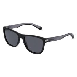Polaroid PLD 2138/S | Herren-Sonnenbrille | Fassung: Vollrand, Quadratisch, Kunststoff, Schwarz Matt | Glasfarbe: Grau