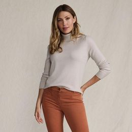 LANDS' END Merino-Pullover mit weitem Rollkragen, Damen,  Braun, Wolle, by Lands' End