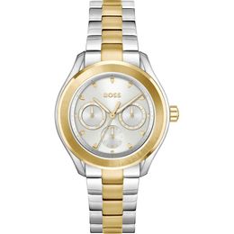 BOSS Multifunktionsuhr &raquo;LIDA&laquo; Quarzuhr, Damenuhr, Armbanduhr, Datum, Edelstahlarmband silberfarben-goldfarben Elegante Damenmultifunktionsuhr
