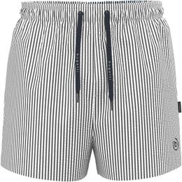 Bugatti Badeshorts »Grishio« Seersucker Struktur black/white XXL - N-Gr N-Gr XXL Badeshorts Bugatti