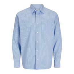 Jack & Jones JACK & JONES Langarmhemd »JJECODY POPLIN SHIRT LS SN« mit Streifen Muster Cashmere Blue S - N-Gr N-Gr S Cooles Hemd von Jack & Jones