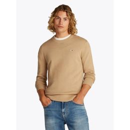 Tommy Jeans Rundhalspullover »TJM SLIM ESSENTIAL LIGHT SWEATER« mit Flag-Patch Relic Tan L L Strickpullover von Tommy Jeans