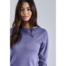 Street One Strickpullover mit Rollsaum am Ausschnitt lilac dusk mel. 46 46 Pullover von Street One