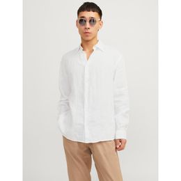 Jack & Jones JACK & JONES Langarmhemd »JPRCCLAWRENCE LINEN L/S SHIRT SN« Bright White Fit:RELAXED FIT XL - N-Gr N-Gr XL Cooles Hemd von Jack & Jones