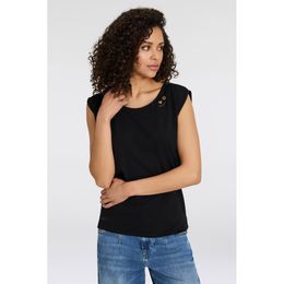 Ragwear Kurzarmshirt »GREETA« großer Rückenausschnitt mit Band zum Zusammenhalten BLACK XS (34) XS (34) Veganes, von PETA verifiziertes Sommertop...