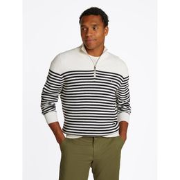 Tommy Hilfiger Troyer »RACKING STRUCTURE ZIP MOCK« Ivory Petal / Desert Sky XXL XXL Stehkragenpullover von Tommy Hilfiger