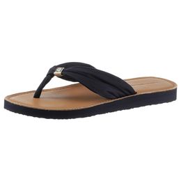 Tommy Hilfiger Zehentrenner »TH ELEVATED BEACH SANDAL«, Sommerschuh, Bequemschuh, Flats, Schlappen mit TH-Schmuckelement dunkelblau 39 39...
