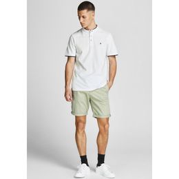 Jack & Jones JACK & JONES Kurzarmshirt »PAULOS MAO POLO« mit kontrastfarbiger Kante am schmalen Stehkragen und am Ärmelsaum weiß L L Kurzarm-Design, ideal für...