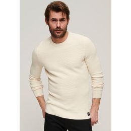 Superdry Strickpullover »TEXTURED CREW KNIT JUMPER« mit strukturiertem Waffelstrickmuster Ecru Heather M M Modischer Pullover von Superdry