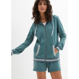 bonprix Kapuzen-Sweatjacke aus reiner Bio-Baumwolle, gr&uuml;n, 100% Baumwolle