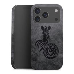 DeinDesign iPhone 17 Pro Handy Premium Case Smartphone Handyh&uuml;lle Schutzh&uuml;lle gl&auml;nzend Official Licensed Product Msv Duisburg Zebra Premium Case