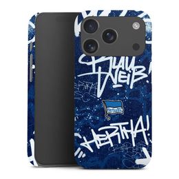 DeinDesign iPhone 17 Pro Handy Premium Case Smartphone Handyh&uuml;lle Schutzh&uuml;lle gl&auml;nzend Official Licensed Product Hertha Bsc Graffiti Premium Case
