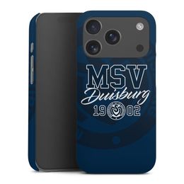 DeinDesign iPhone 17 Pro Handy Premium Case Smartphone Handyh&uuml;lle Schutzh&uuml;lle gl&auml;nzend Soccer Merchandise Msv Duisburg Premium Case