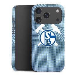 DeinDesign iPhone 17 Pro Handy Premium Case Smartphone Handyh&uuml;lle Schutzh&uuml;lle gl&auml;nzend Bundesliga Stripes Fc Schalke 04 Premium Case