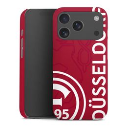 DeinDesign iPhone 17 Pro Handy Premium Case Smartphone Handyh&uuml;lle Schutzh&uuml;lle gl&auml;nzend Lettering F95 Fortuna D&uuml;sseldorf Premium Case