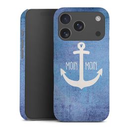 DeinDesign iPhone 17 Pro Handy Premium Case Smartphone Handyh&uuml;lle Schutzh&uuml;lle gl&auml;nzend Anchor Maritim Blue Premium Case
