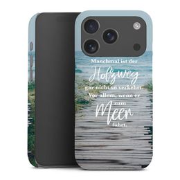 DeinDesign iPhone 17 Pro Handy Premium Case Smartphone Handyh&uuml;lle Schutzh&uuml;lle gl&auml;nzend Spruch Beach Statement Premium Case