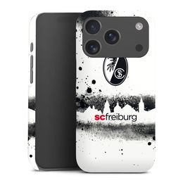 DeinDesign iPhone 17 Pro Handy Premium Case Smartphone Handyh&uuml;lle Schutzh&uuml;lle gl&auml;nzend Skyline Sc Freiburg Logo Premium Case
