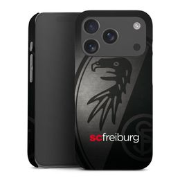 DeinDesign iPhone 17 Pro Handy Premium Case Smartphone Handyh&uuml;lle Schutzh&uuml;lle gl&auml;nzend Official Licensed Product Sc Freiburg Metallic Look Premium Case