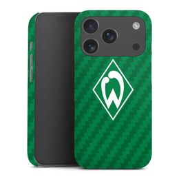 DeinDesign iPhone 17 Pro Handy Premium Case Smartphone Handyh&uuml;lle Schutzh&uuml;lle gl&auml;nzend Carbon Official Licensed Product Sv Werder Bremen Premium Case