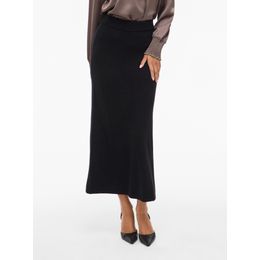 Maxirock Vila "VIRIL ANKLE KNIT SKIRT - NOOS", Damen, Gr. XS (34), schwarz, Feinstrick, Obermaterial: 50% Viskose, 28% Polyester, 22% Nylon, unifarben, regular fit wadenlang, Röcke