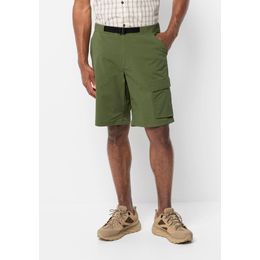 Shorts Jack Wolfskin "WANDERTHIRST SHORTS M", Herren, Gr. 46, Normalgrößen, grün (grünwood), OBERSTOFF 94% POLYAMID, 6% ELASTHAN FUTTER 65% POLYESTER, 35% BAUMWOLLE, Hosen